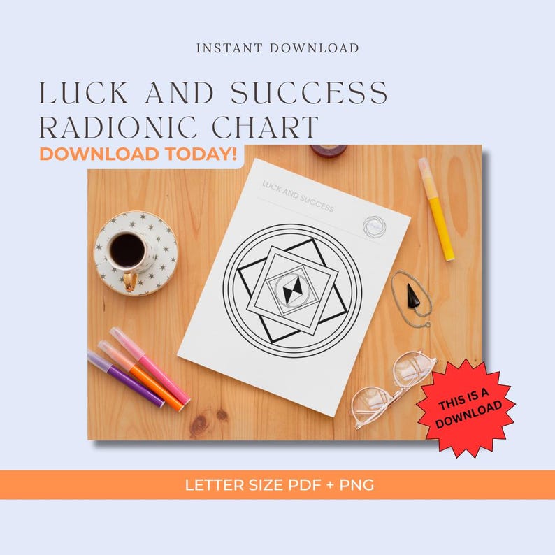 Luck and Success Radiesthesia and Radionic Chart - Printable Dowsing ...