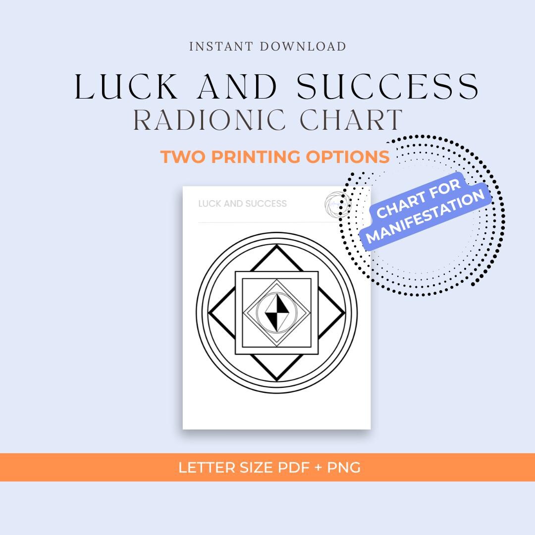 Luck and Success Radionic Chart - Dowsing Chart - Printable Energy Tool ...