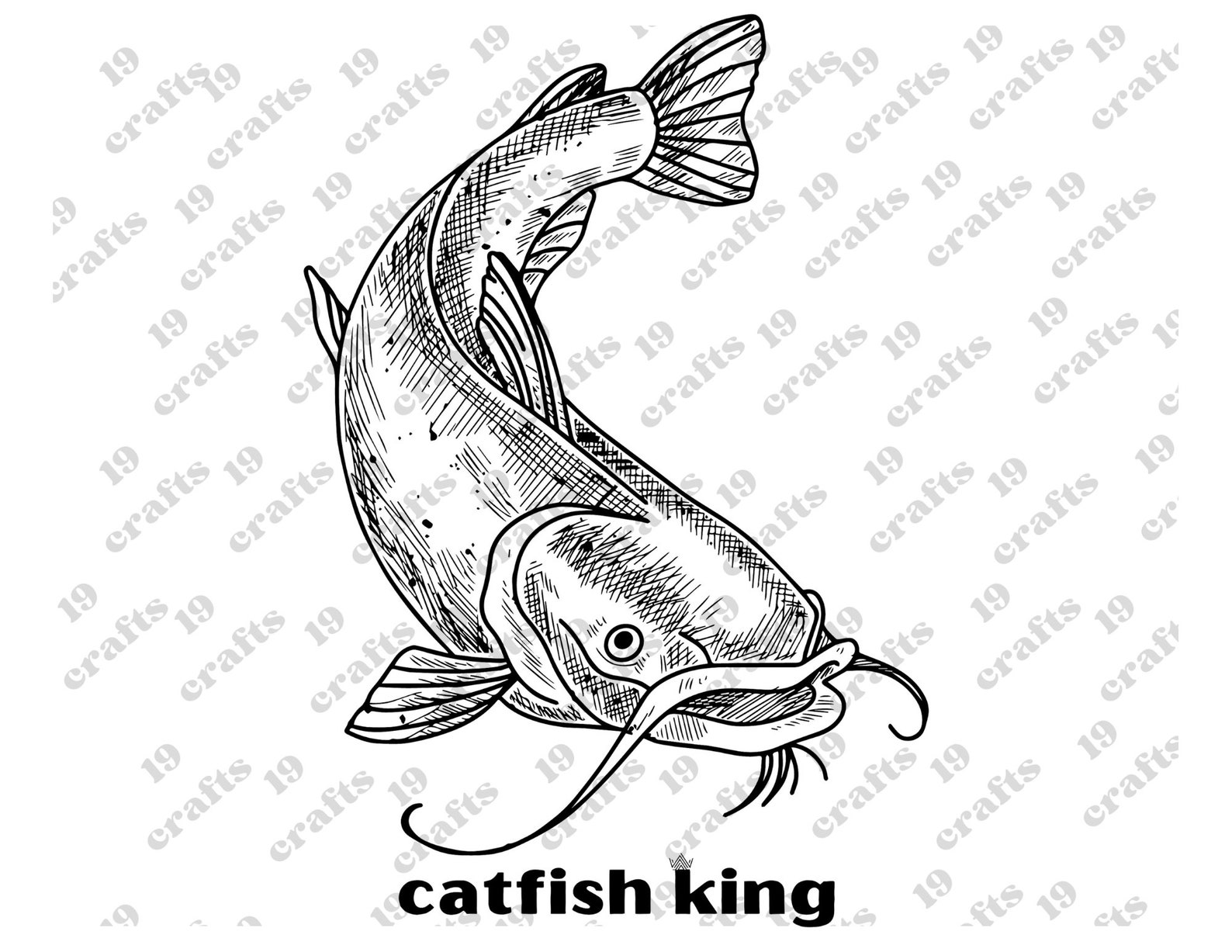 Funny Catfish PNG Catfish King PNG | Sublimation Design for Fisherman ...