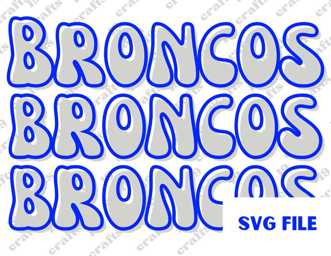 Bronco Bubble Letters SVG Friendswood Broncos - Etsy