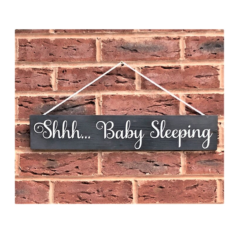 Shhh Baby Sleeping Sign Plaque - Etsy UK