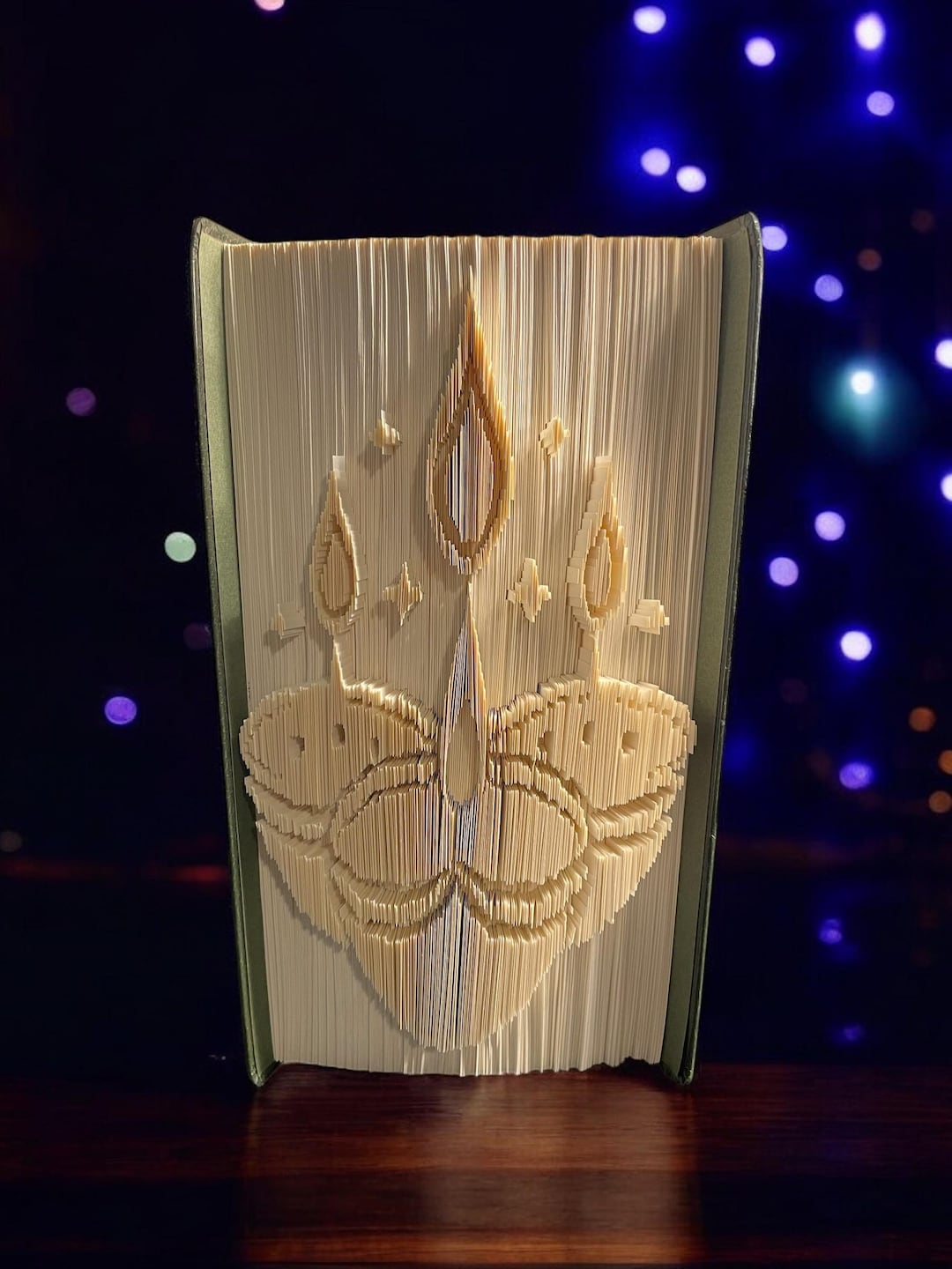 Diwali Diya Oil Lamp Sculpture Book Art - Etsy