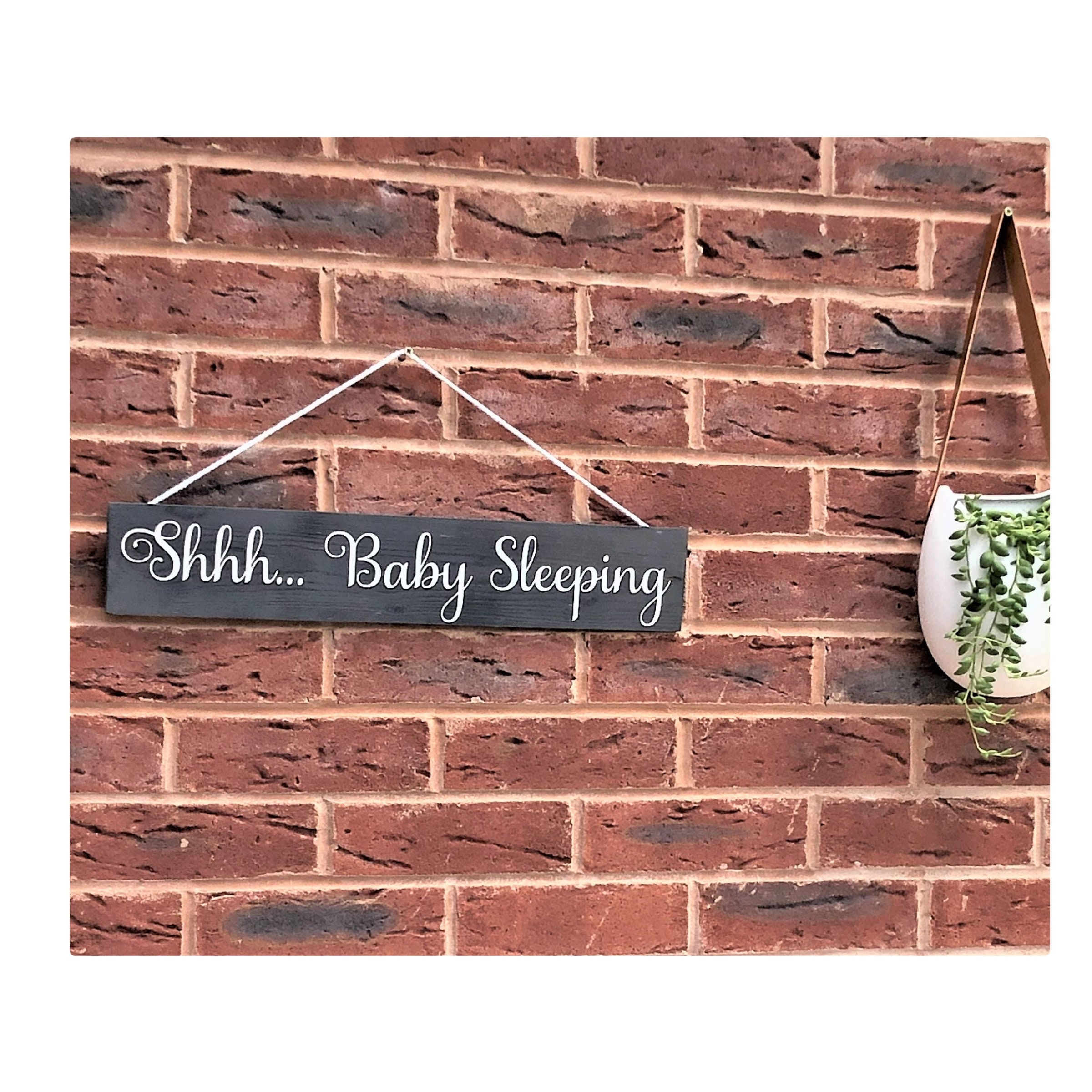 Shhh Baby Sleeping Sign Plaque - Etsy UK