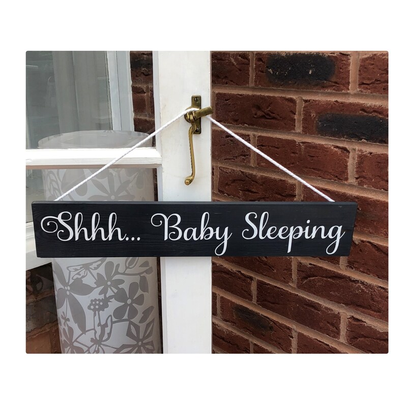 Shhh Baby Sleeping Sign Plaque - Etsy UK