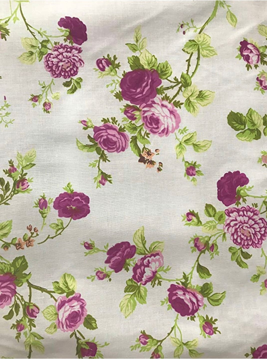 Vintage Floral Rose Print Poly Cotton Fabric by the Yard, 58”/60” Wide ...