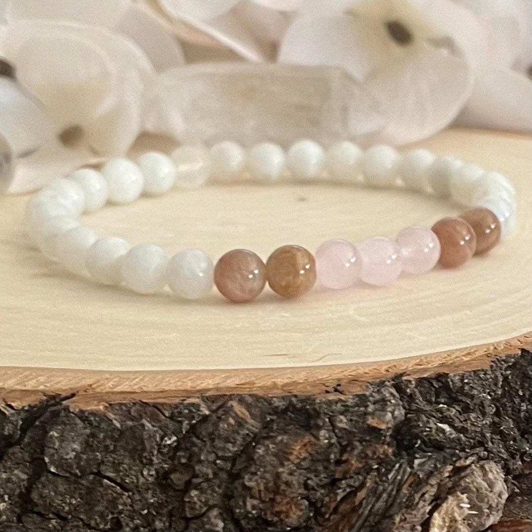 Moonstone Rose Quartz and Sunstone. Fertility and Conception - Etsy