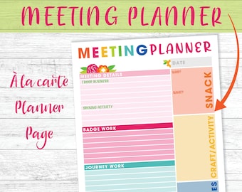 Girl-led Year Planner for Leader Planning Single Page Girl Scouts ...
