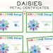 Daisy Petal & Leaf Certificates Complete Set Fillable 4-up Girl Scouts ...