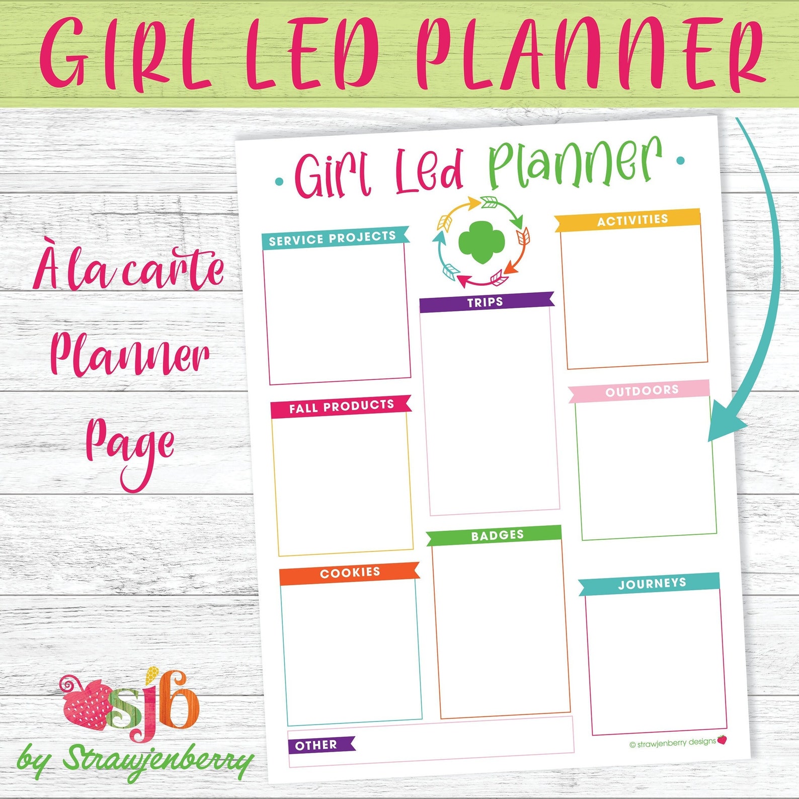 Girl-led Year Planner for Leader Planning Single Page Girl Scouts ...