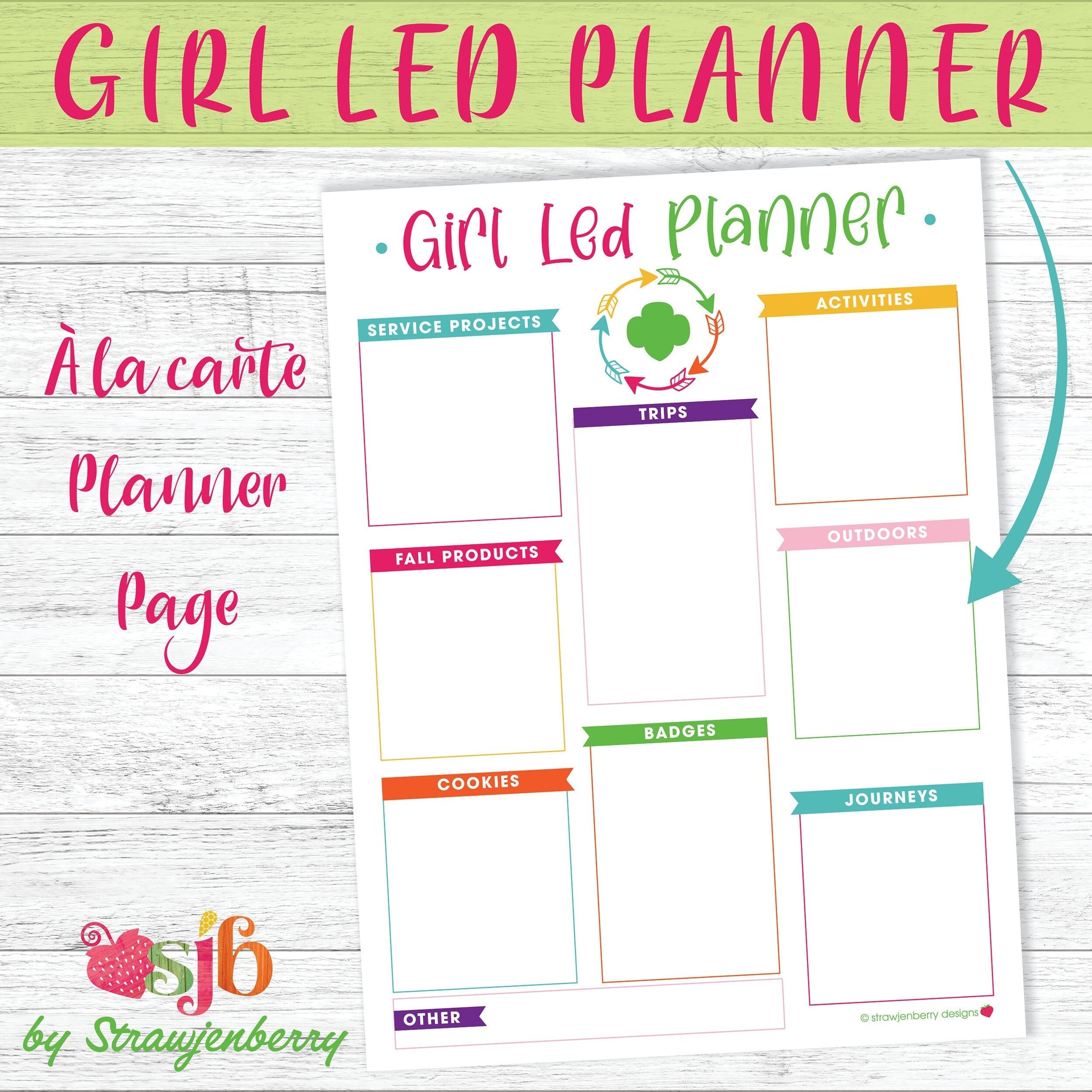 Girl-led Year Planner for Leader Planning Single Page Girl Scouts ...