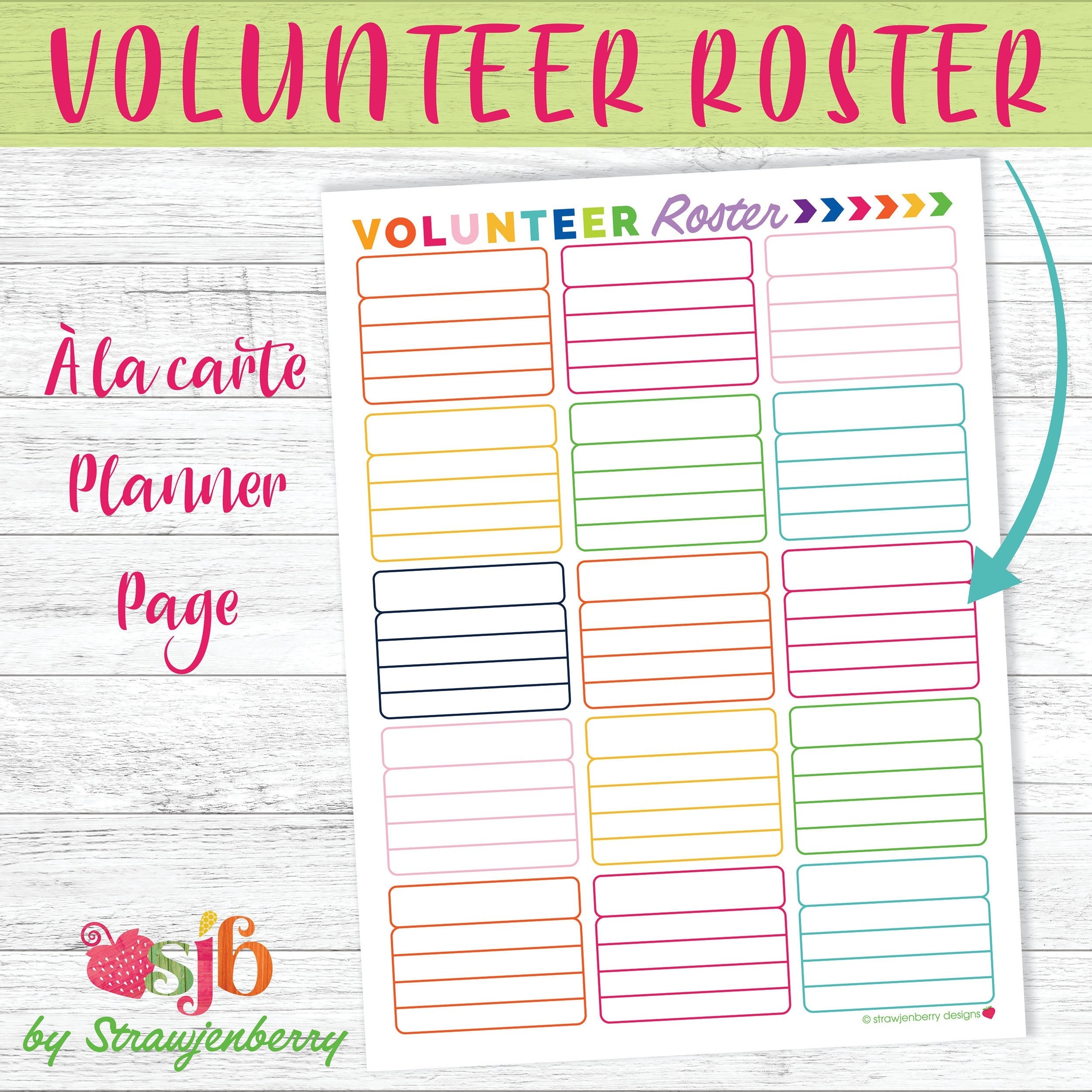 Volunteer Roster List Sign-up Sheet Leader Planning Troop Printable ...