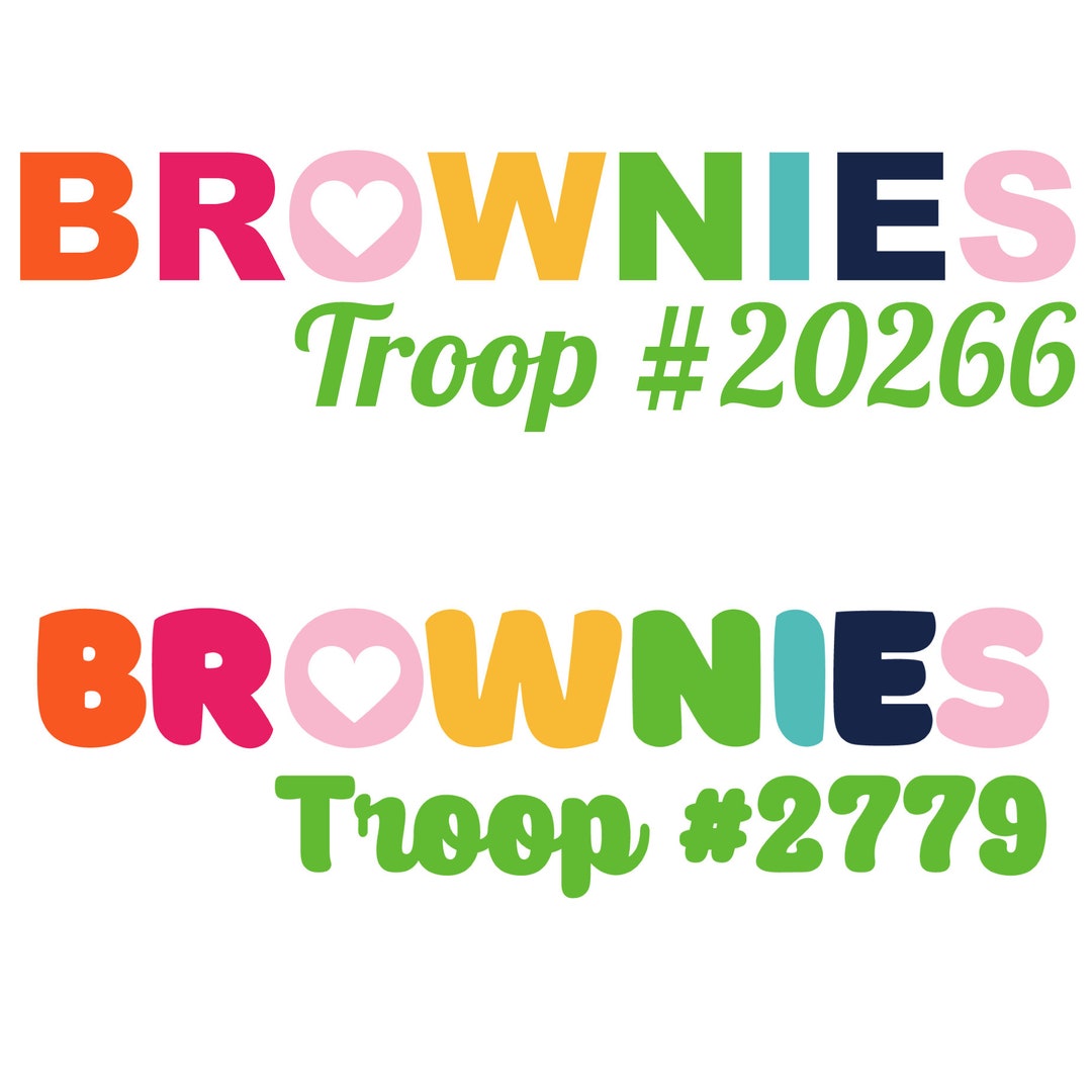 Girl Scout Troop Logo: Personalized Brownies Logo 2 Styles JPG PNG PDF ...