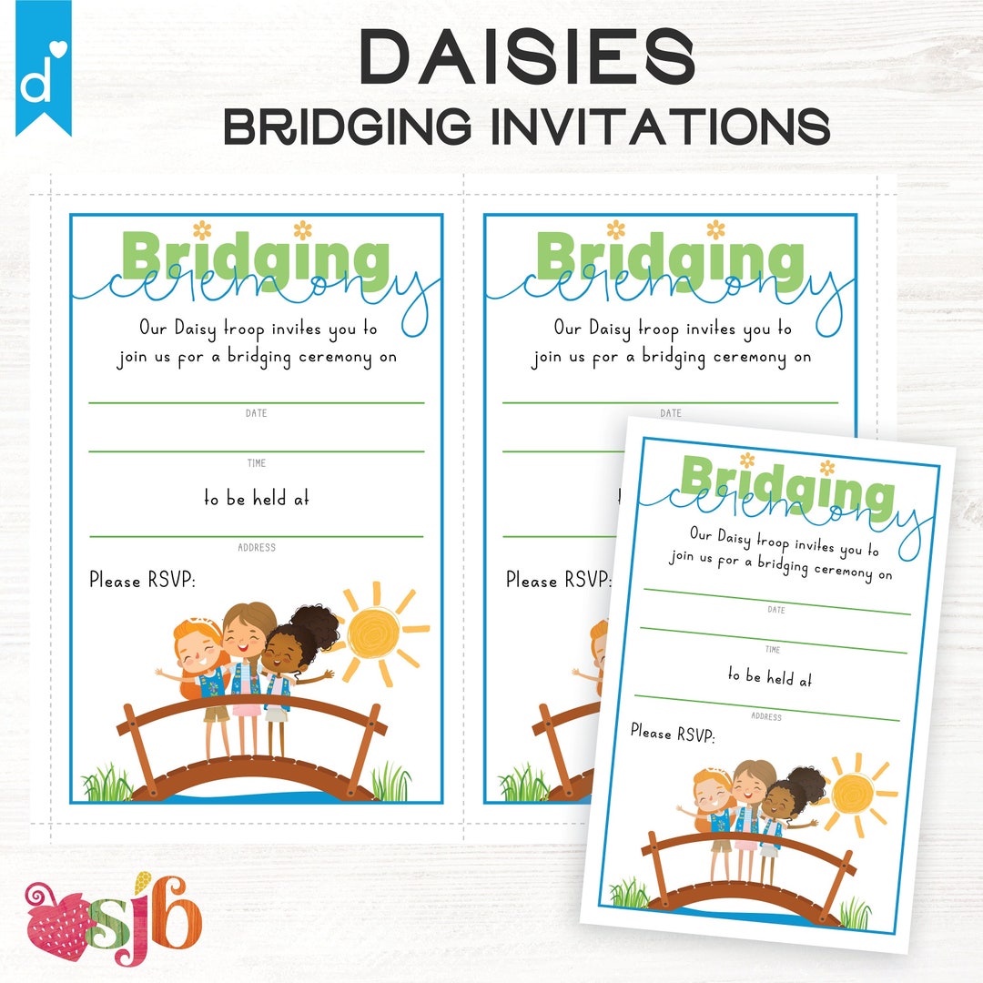 NEW Daisies Troop Bridging Ceremony Invitations Fillable PDF Girl ...