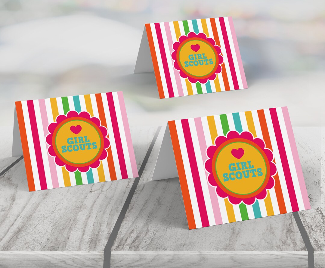 Table Place Cards Printable Ceremony Bridging Troop Party Girl Scouts ...
