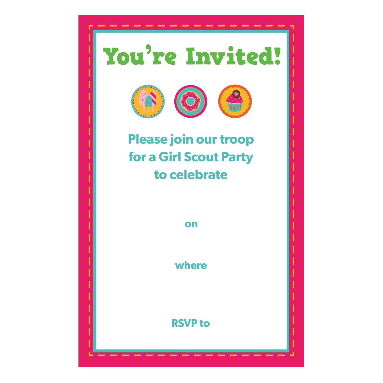 Troop Ceremony Girl Scouts Inspired Party Invitation Printable Bridging ...