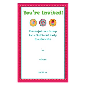 Troop Ceremony Girl Scouts Inspired Party Invitation Printable Bridging ...