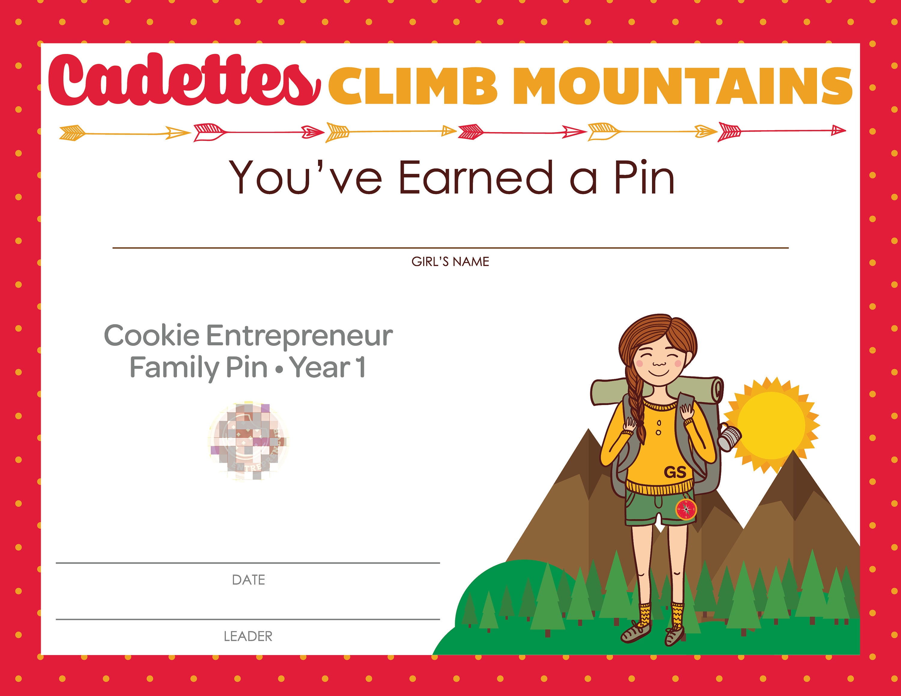 2024 Cadette Badges, Pin and Journey Fillable Certificates Printables ...