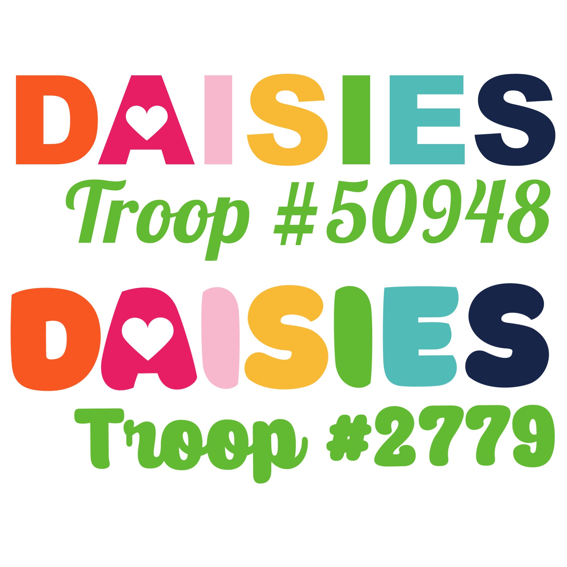 Girl Scout Troop Logo: Personalized Daisy Logo 2 Styles Daisies JPG PNG ...