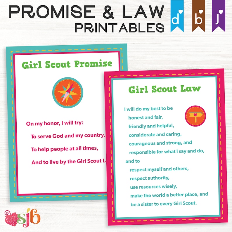 Promise and Law Printable Girl Scouts Inspired Printables Posters PDF ...