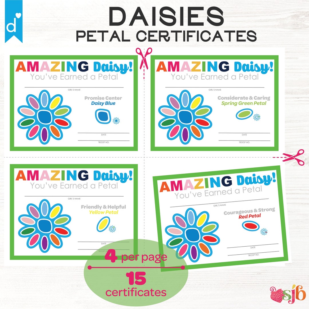 Girl Scouts Daisy Petal and Leaf Certificates: Complete Set [fillable ...