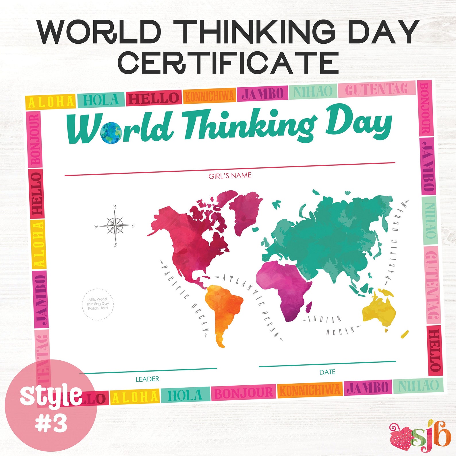 Girl Scout World Thinking Day Badge Placement at George Benavidez blog