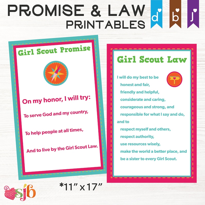 Promise and Law Printable Troop Meeting Poster Printable PDF Girl ...