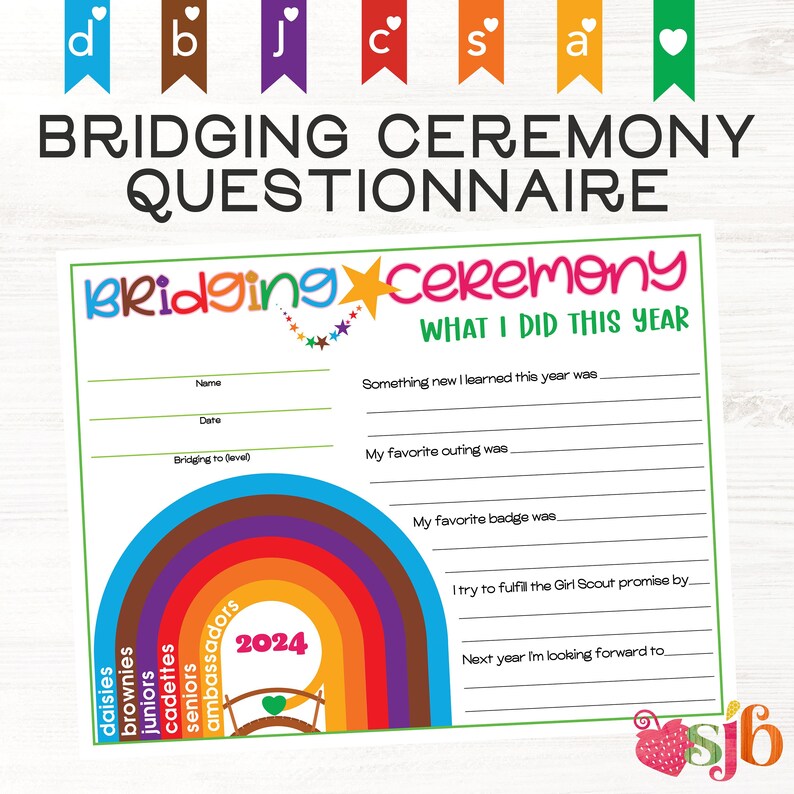 Bridging Ceremony Questionnaire what I Did This Year Keepsake ...