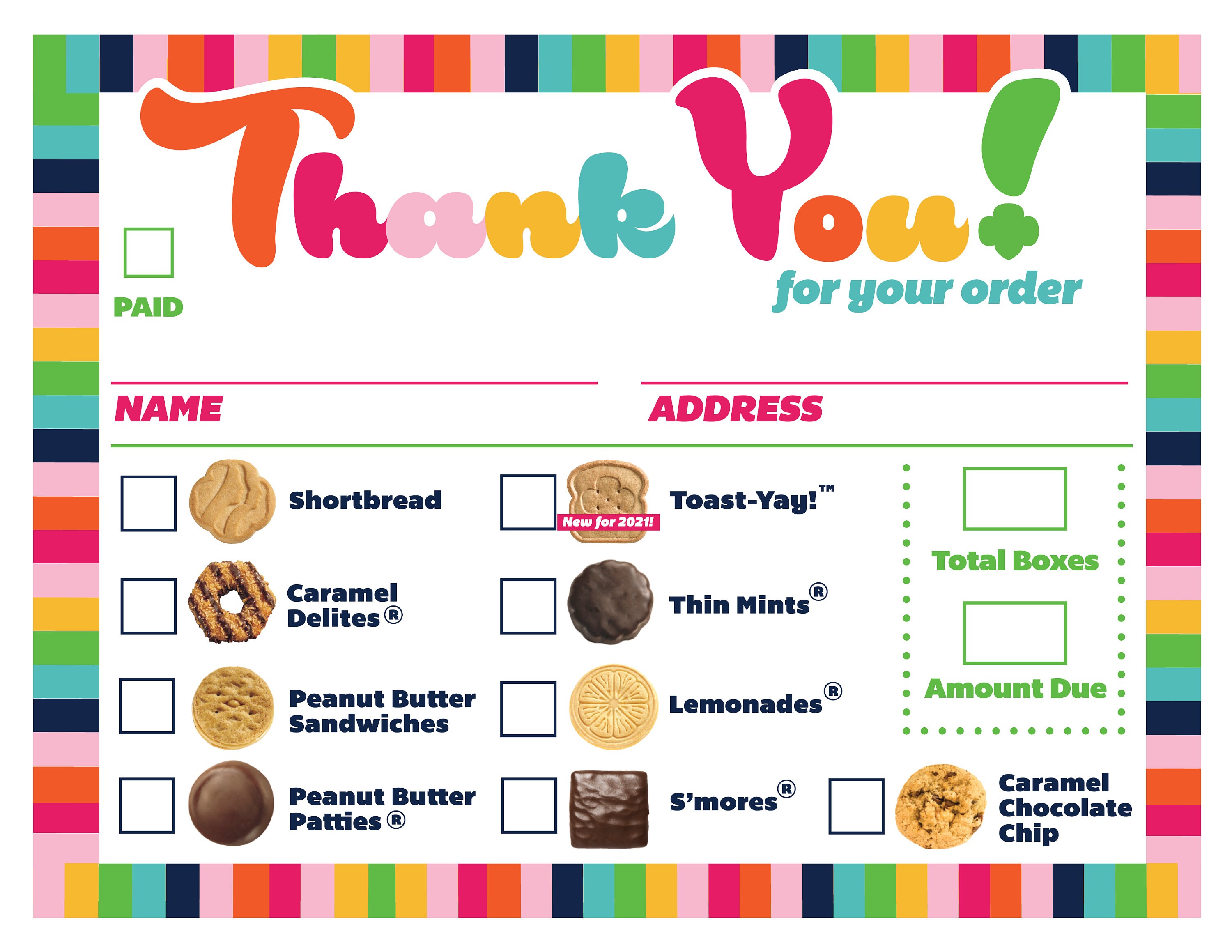 Abc Cookie Thank You Receipt Printable Download Girl Scouts Etsy