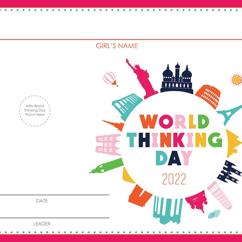 World Thinking Day Badge Patch FILLABLE Certificate Style 2 - Etsy