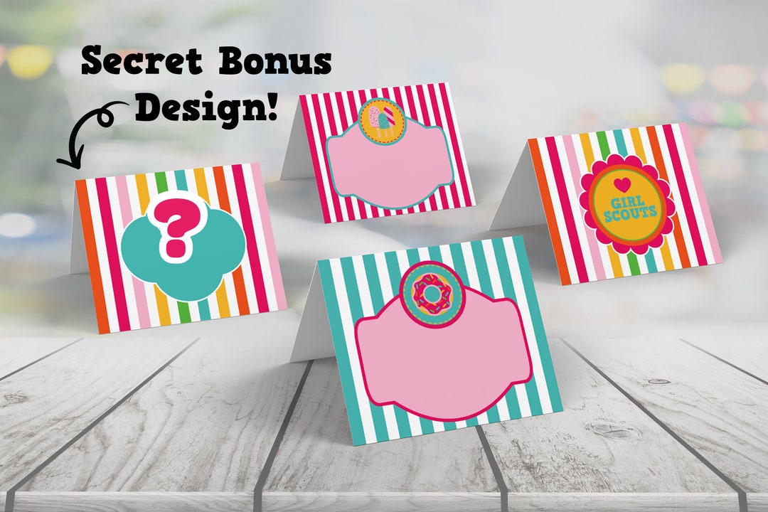 Table Place Cards Printable Ceremony Bridging Troop Party Girl Scouts ...