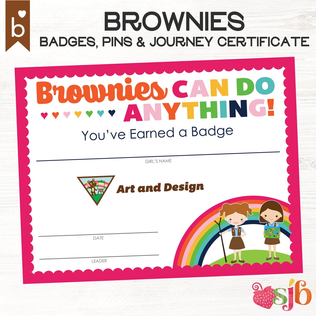 2024 Brownie Badges, Pins & Journey Certificates Girl Scouts Inspired ...