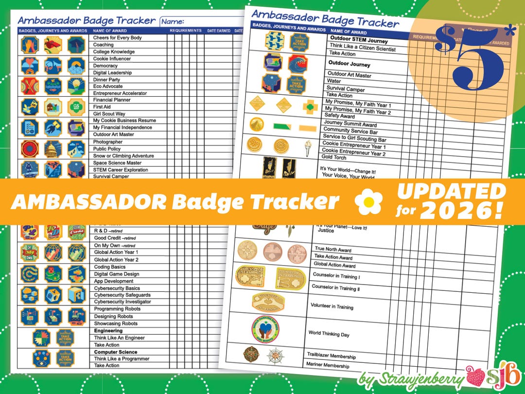 Girl Scouts Ambassador Troop Badges Requirement Tracker [PDF] Updated ...