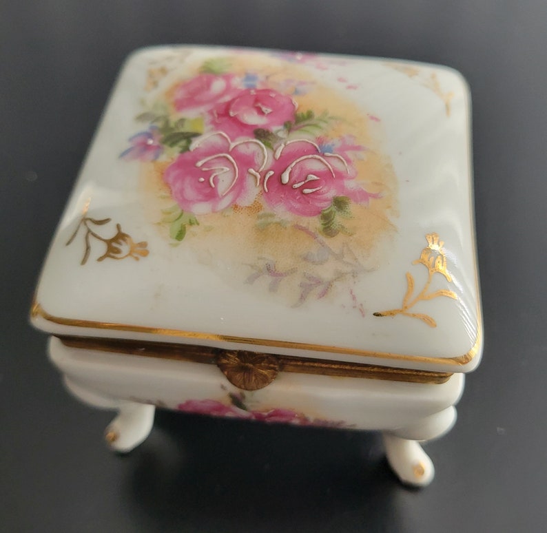 Antique Porcelain Trinket Box - Etsy