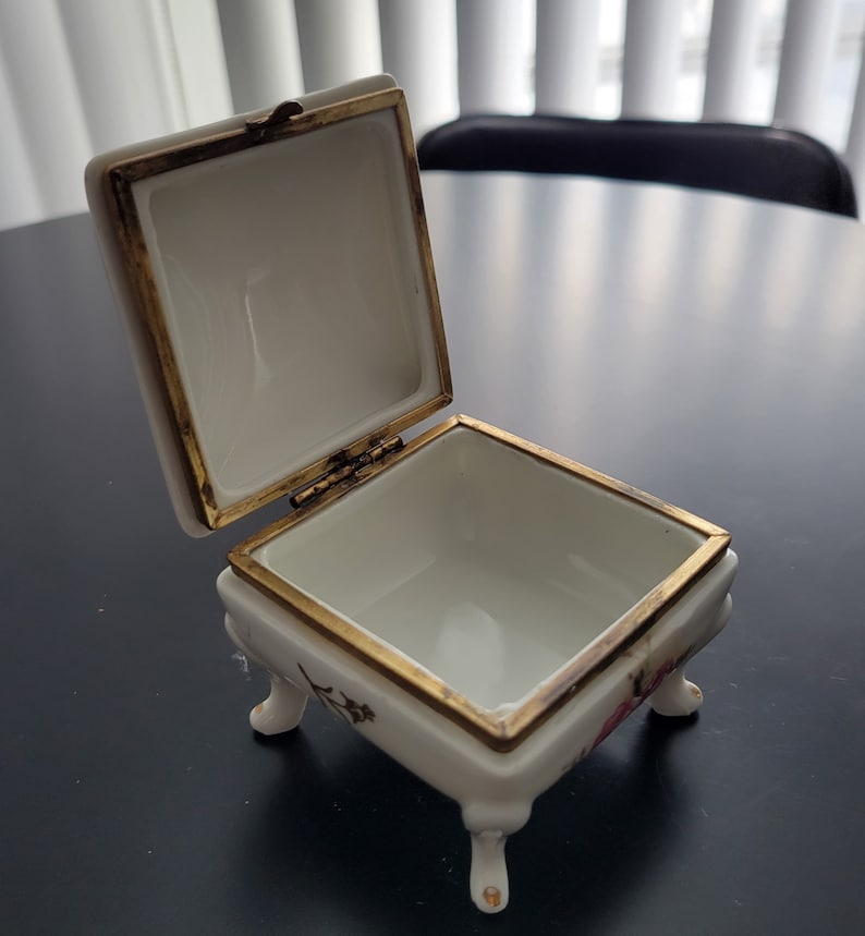 Antique Porcelain Trinket Box - Etsy
