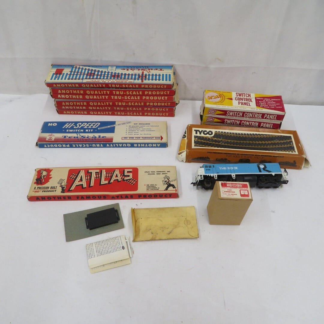 Tyco HO Atlas Tru-scale Train Tracks, Switch Kit and ACME Control Panel ...