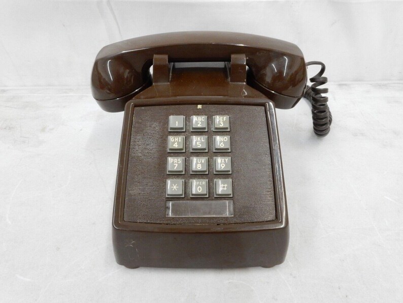 Vintage Telephone Push Button Dial Brown Western Electric Telephone - Etsy
