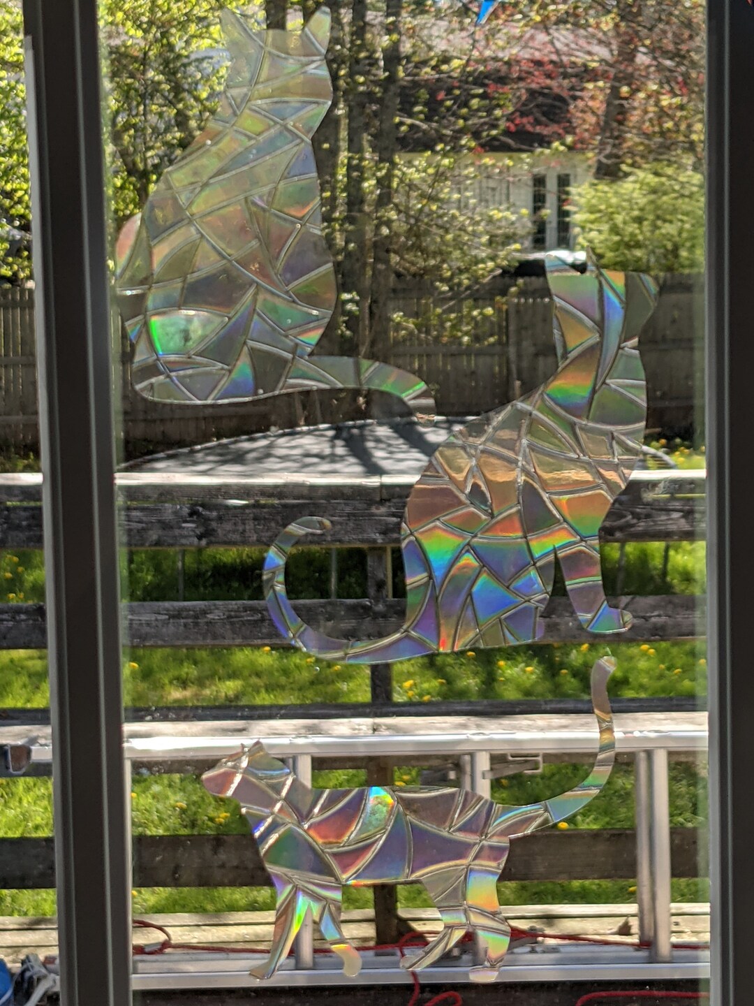 Cat Window Cling Suncatcher Decals - Kitten Rainbow Maker - Reusable ...