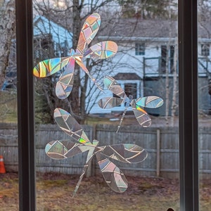 Dragonfly Suncatcher Decals - Reusable Rainbow Maker Stickers - Static ...