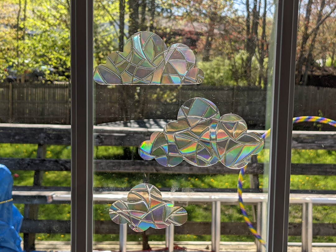Cloud Window Cling Sun Catcher Decals - Rainbow Maker Sets - Reusable ...