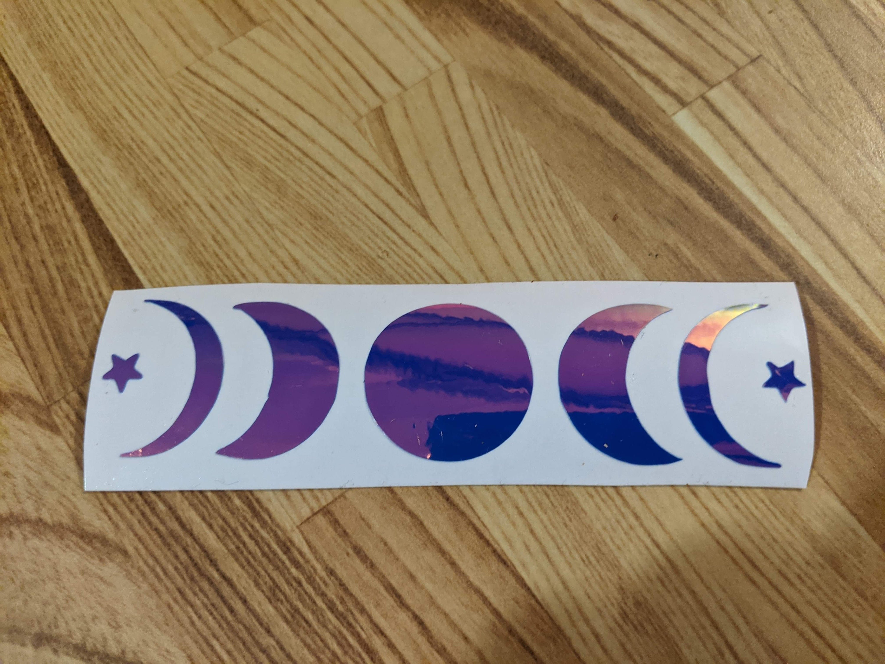 Moon Phase Decal Holographic Vinyl Witchy Sticker - Etsy