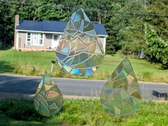 Rain Drop Window Cling Sun Catcher Sets Casts Rainbows - Etsy