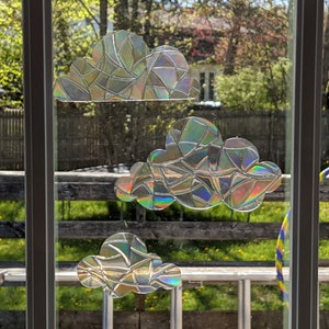 Cloud Window Cling Sun Catcher Decals - Rainbow Maker Sets - Reusable ...