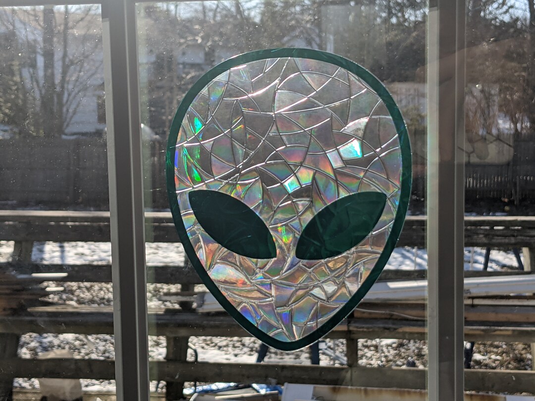 Prismatic Alien Window Cling Decal - Casts Rainbows - Static Window ...