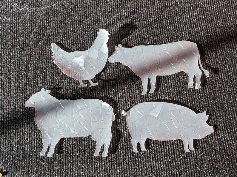 Farm Animal Window Cling Sun Catcher Sets - Reusable Cow, Sheep ...