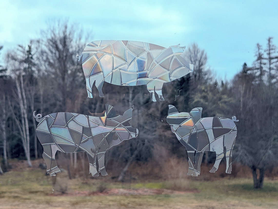 Pig Window Cling Sun Catcher Decals - Rainbow Maker Sets - Reusable ...