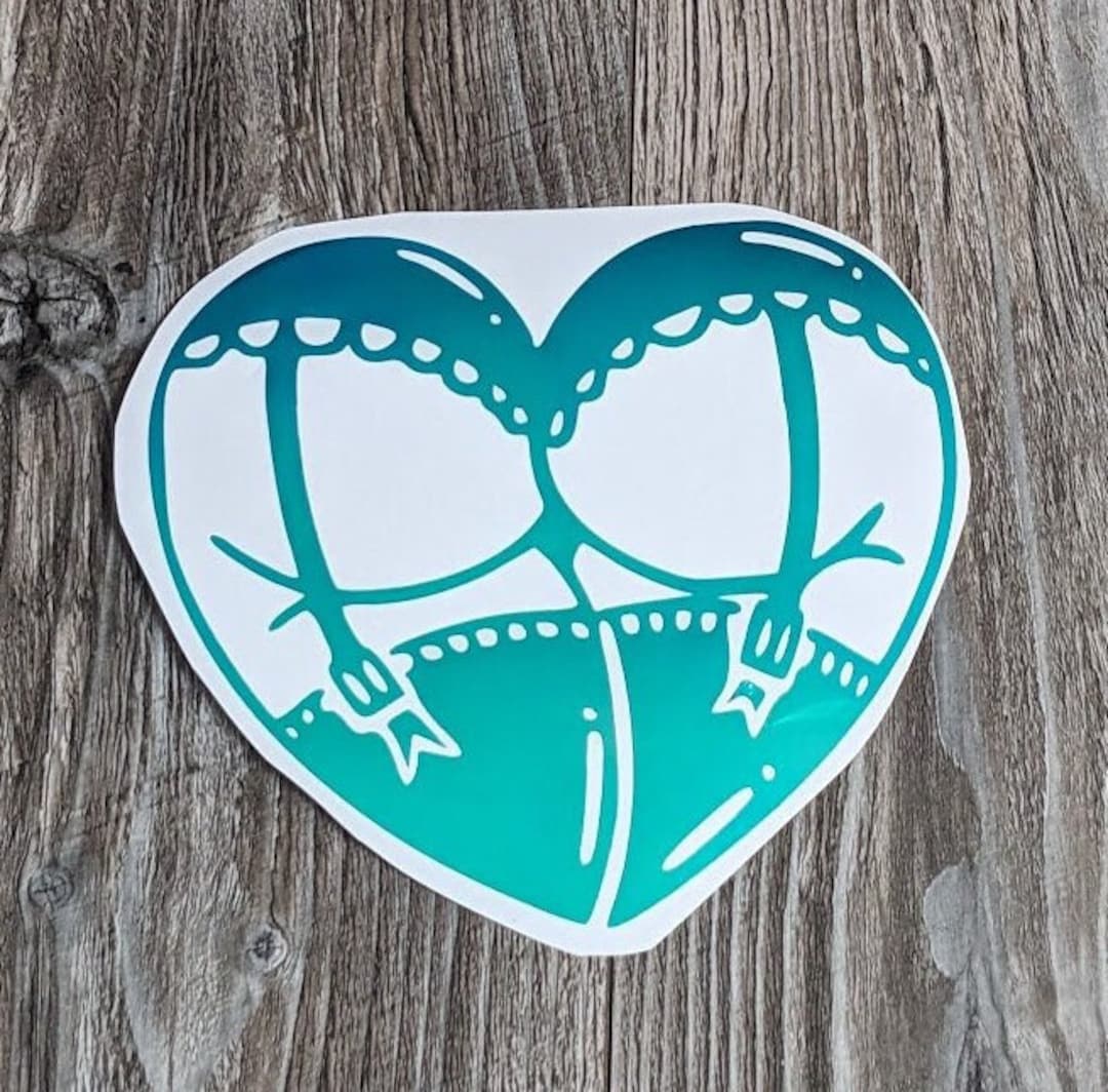 Heart Booty Adhesive Vinyl Decal - Sexy Butt Cheeky Lingerie ...