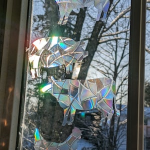 Farm Animal Window Cling Sun Catcher Sets - Reusable Cow, Sheep ...