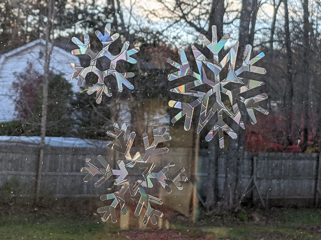 Snowflake Window Cling Sun Catcher Sets - Casts Rainbows - Static ...