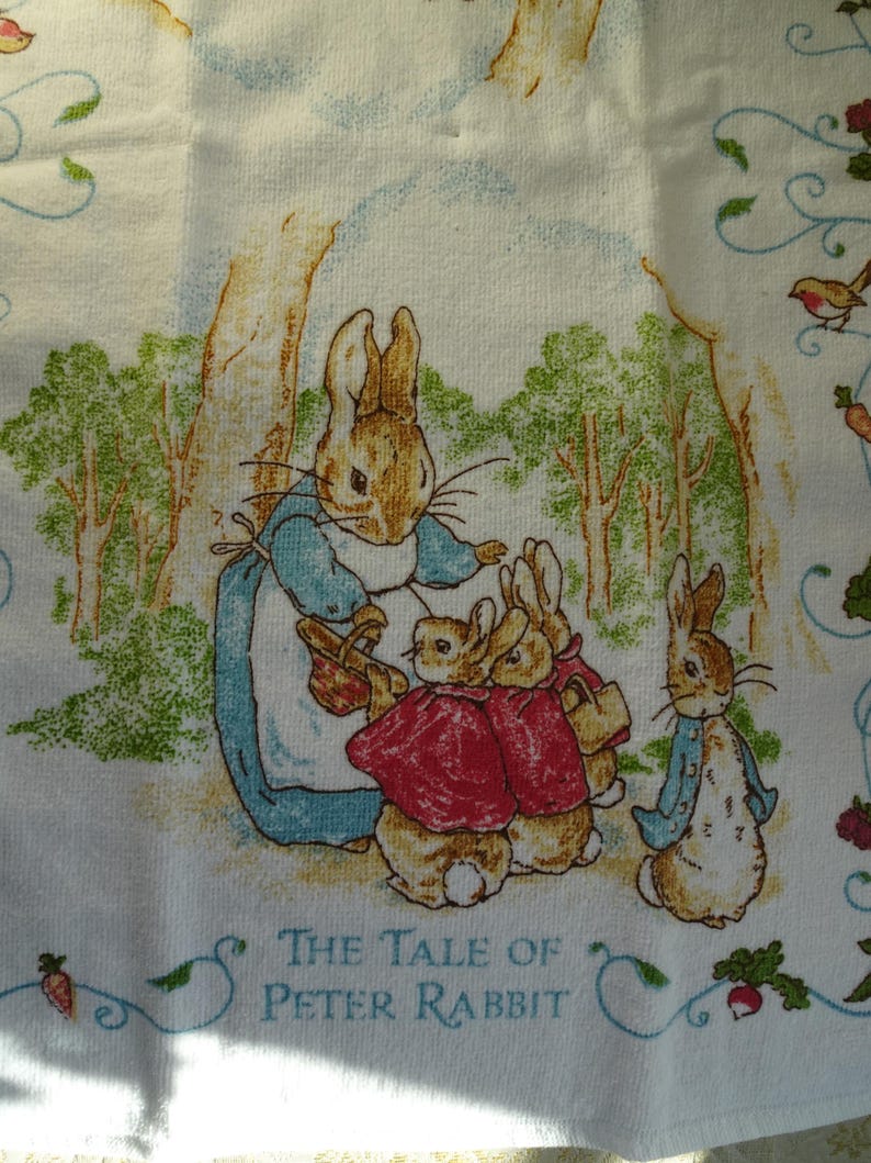 Baby Cecil Saydah VINTAGE TWINS Long Towel BIB ! Peter Rabbit -beatrix ...