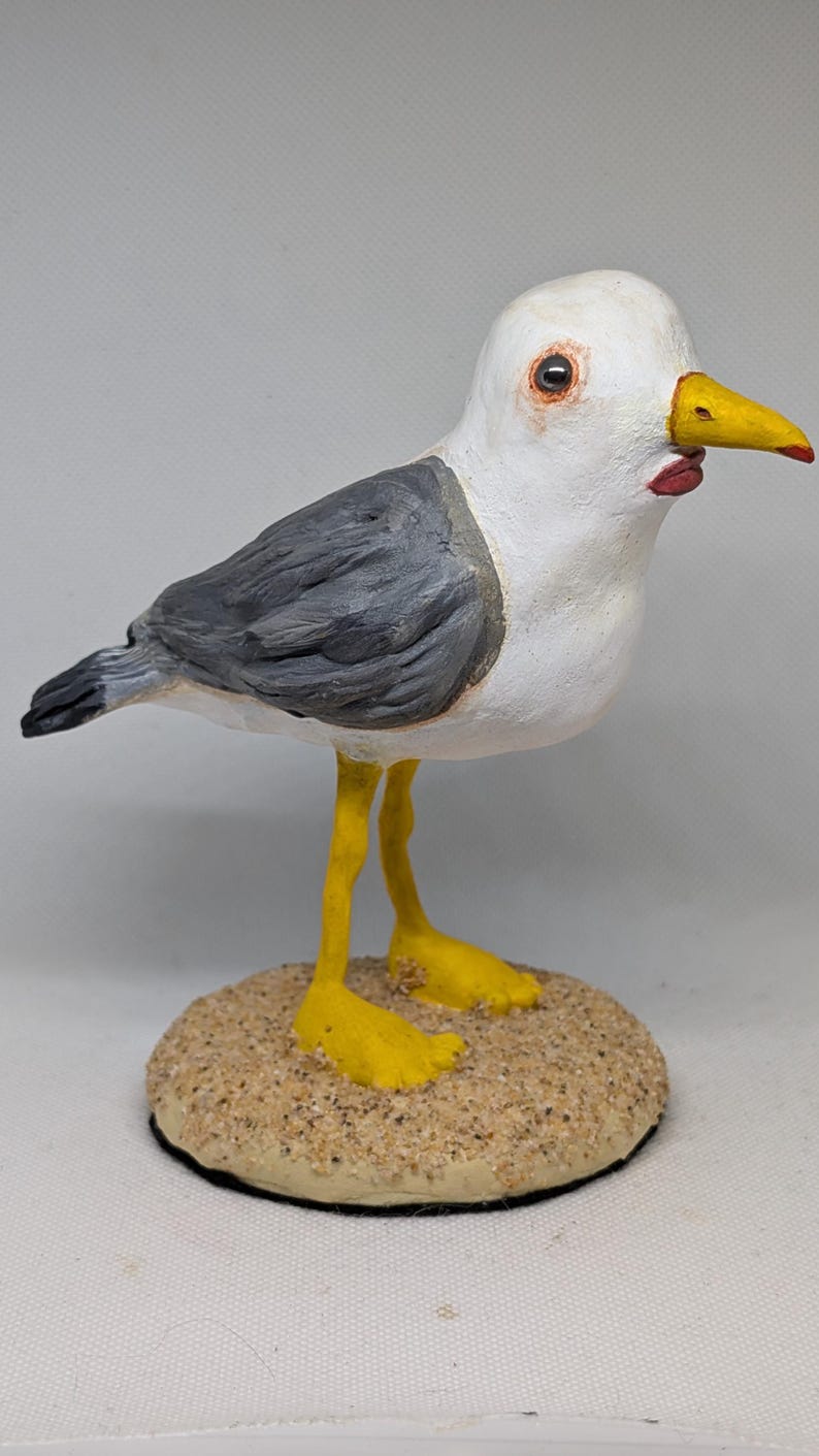 Seamus- Paper Clay Surrealist Seagull Sculpture - Etsy UK